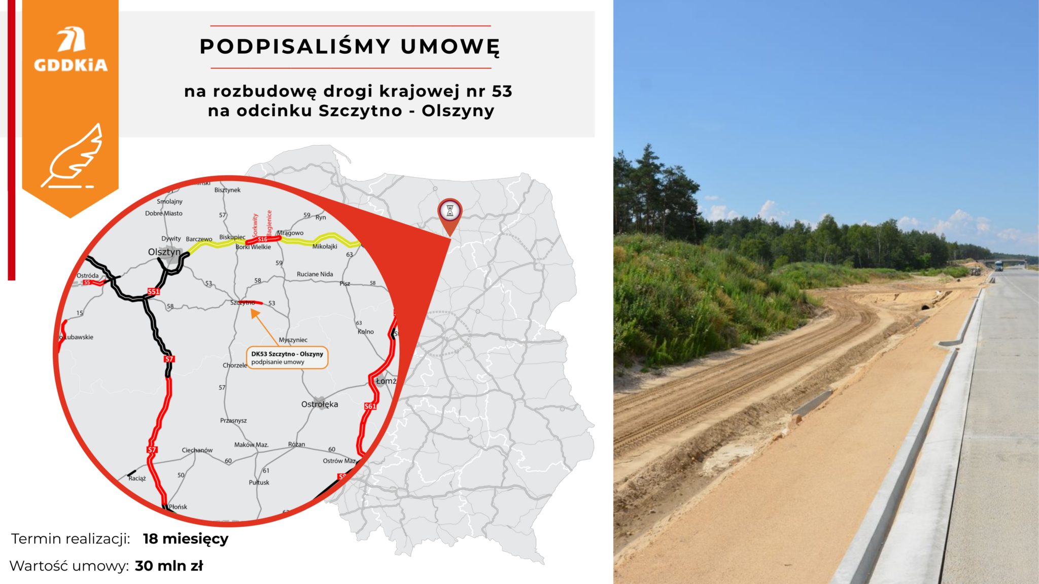Rozbudowa drogi krajowej nr 53 na odcinku Szczytno – Olszyny